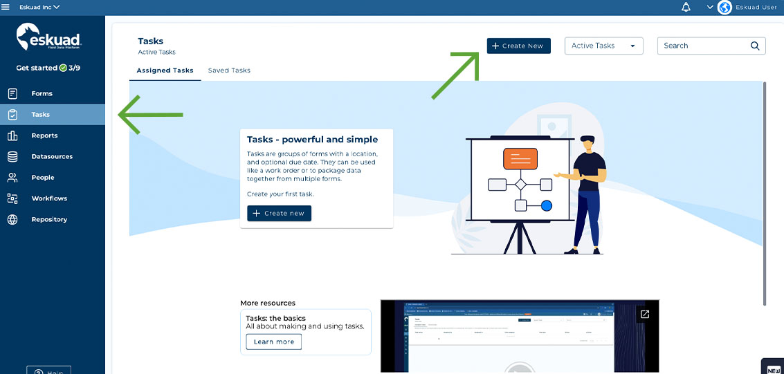 Tasks: the basics | Eskuad