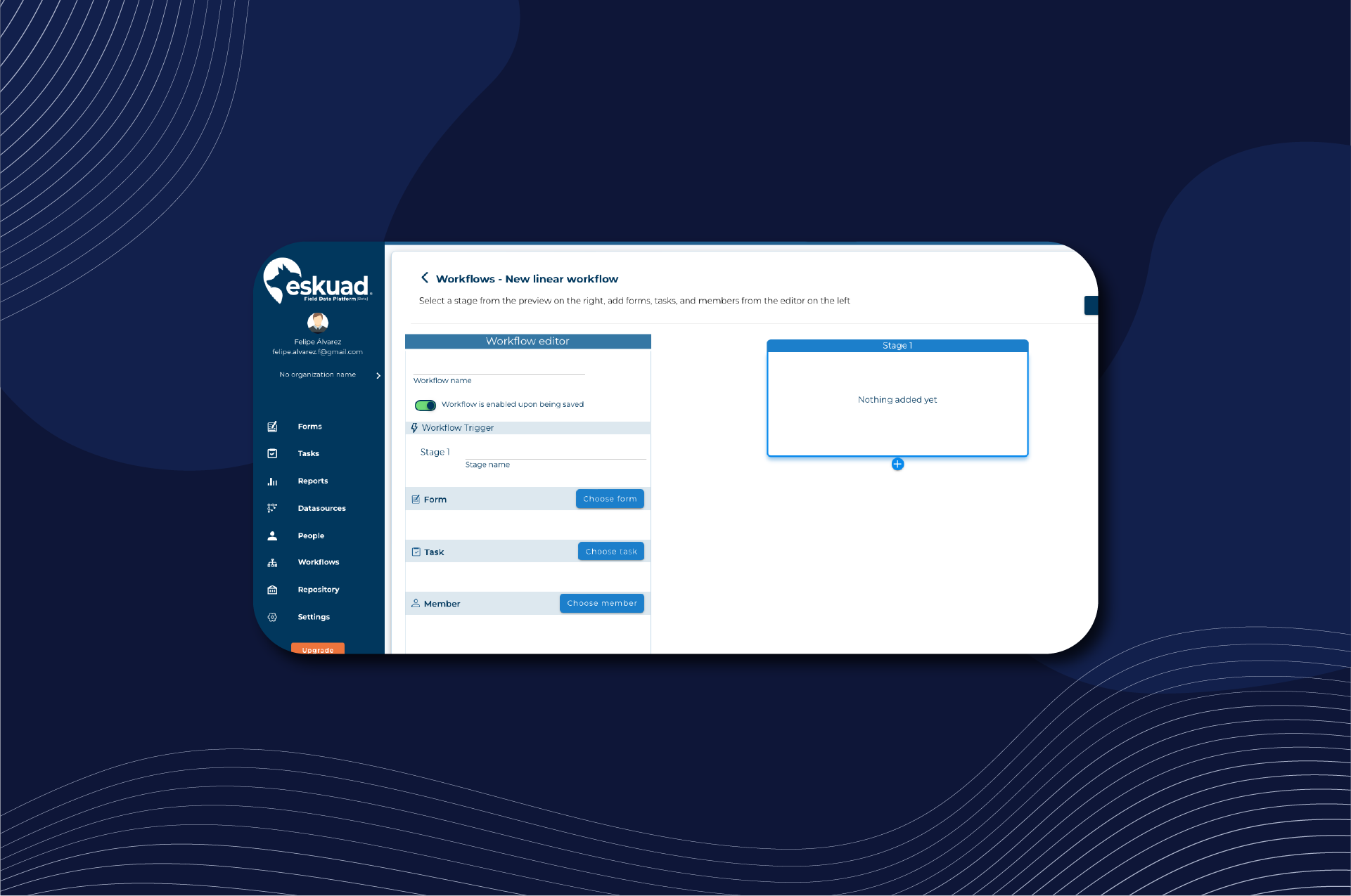 Making a linear workflow | Eskuad